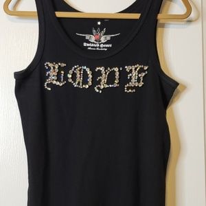 Tops | Rhinestone Embellished Tank Top | Poshmark